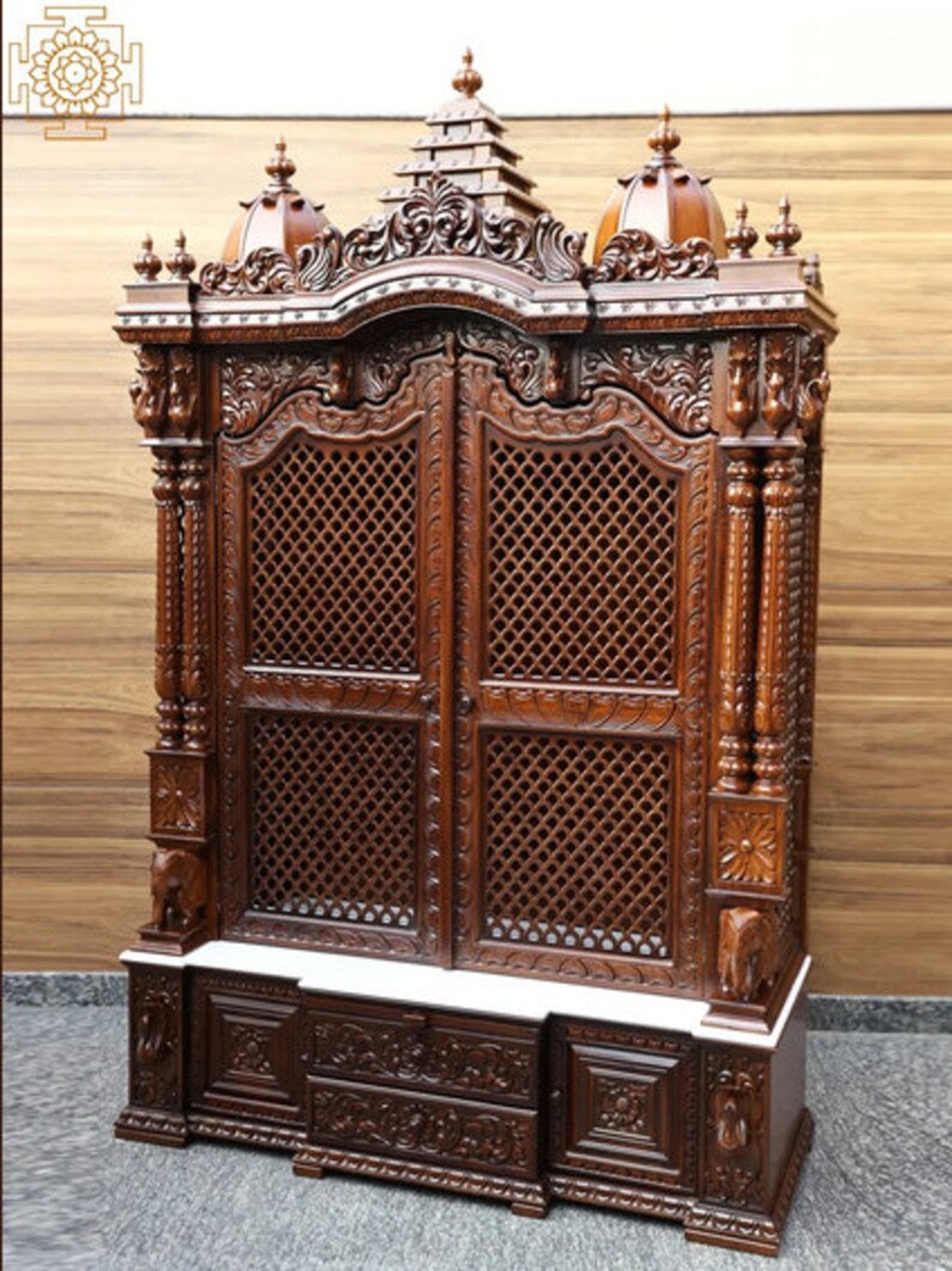 Teakwood Homemade Home Temple Puja Mandir Ghar With Door Teakwood ...