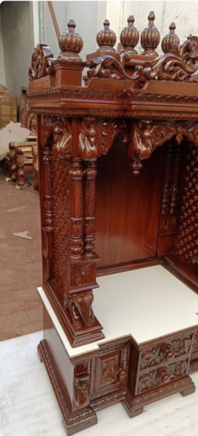 65 Carving Wooden Pooja Mandir Temple for Home and Office Handmade ...