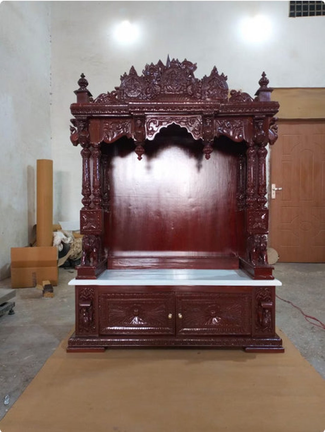 72 Large Carved Modern Temple Unique Design Teakwood Hometemple Solid ...