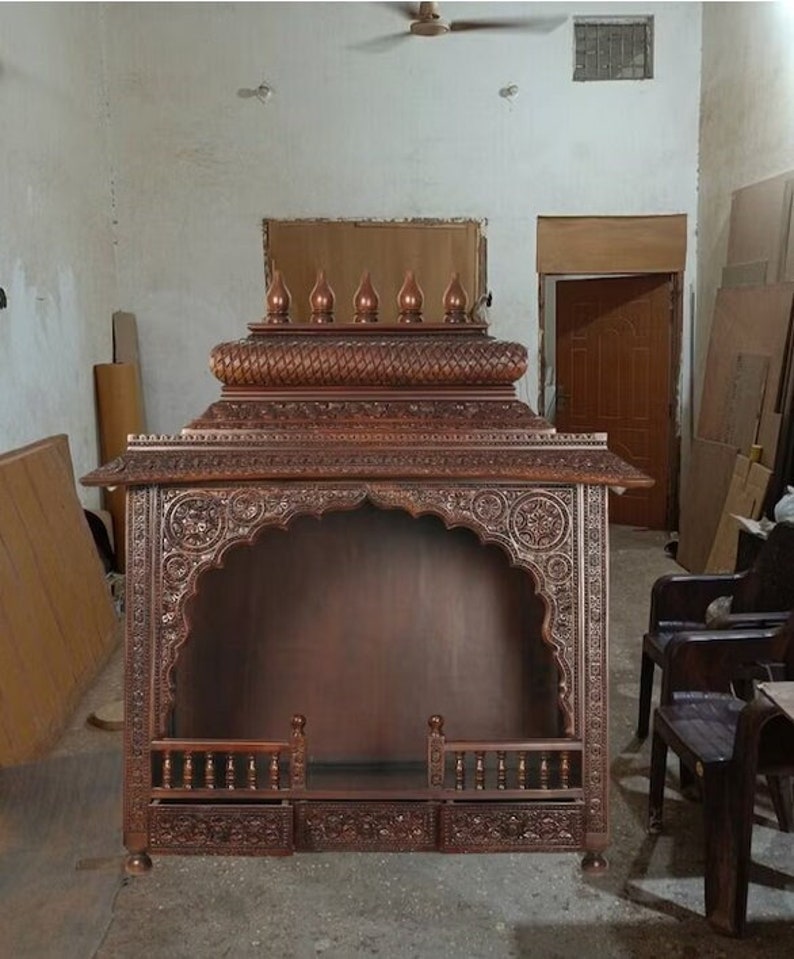 Carvingtemple With Pooja Mandir Home Temple/ashtalakshmi Hindu Mandir ...