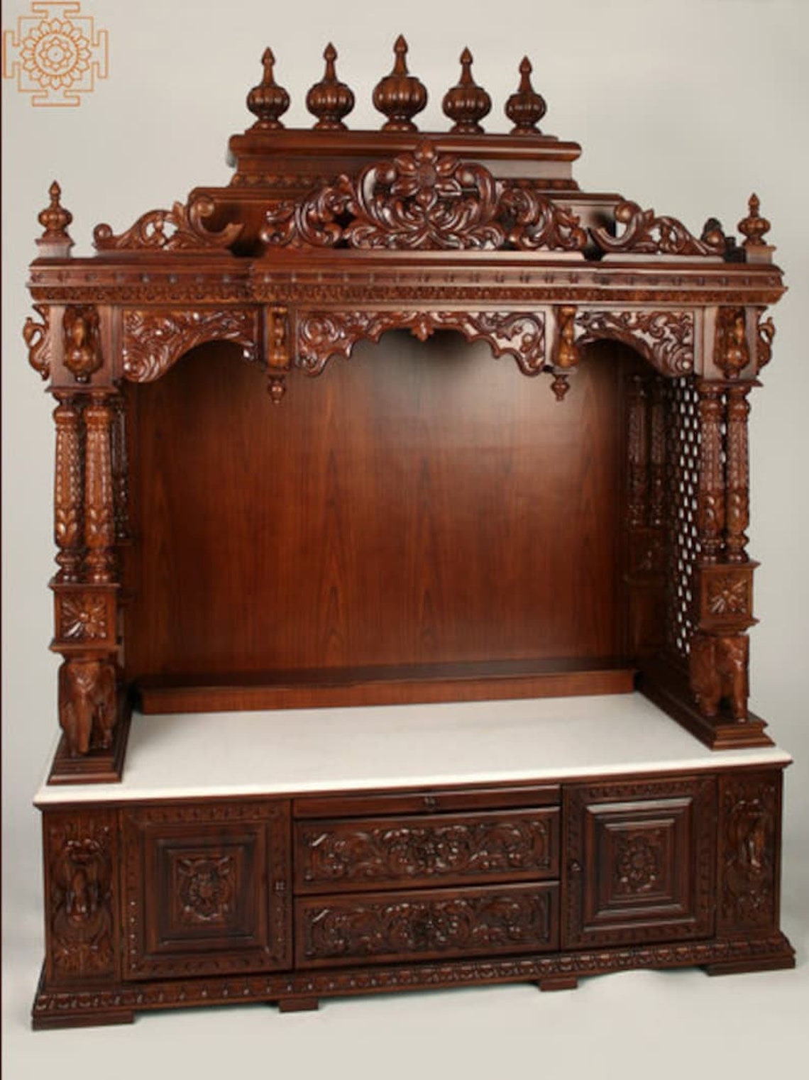 Wooden Home Temple Puja Mandir Ghar With Door Teakwood Temple Home Puja ...