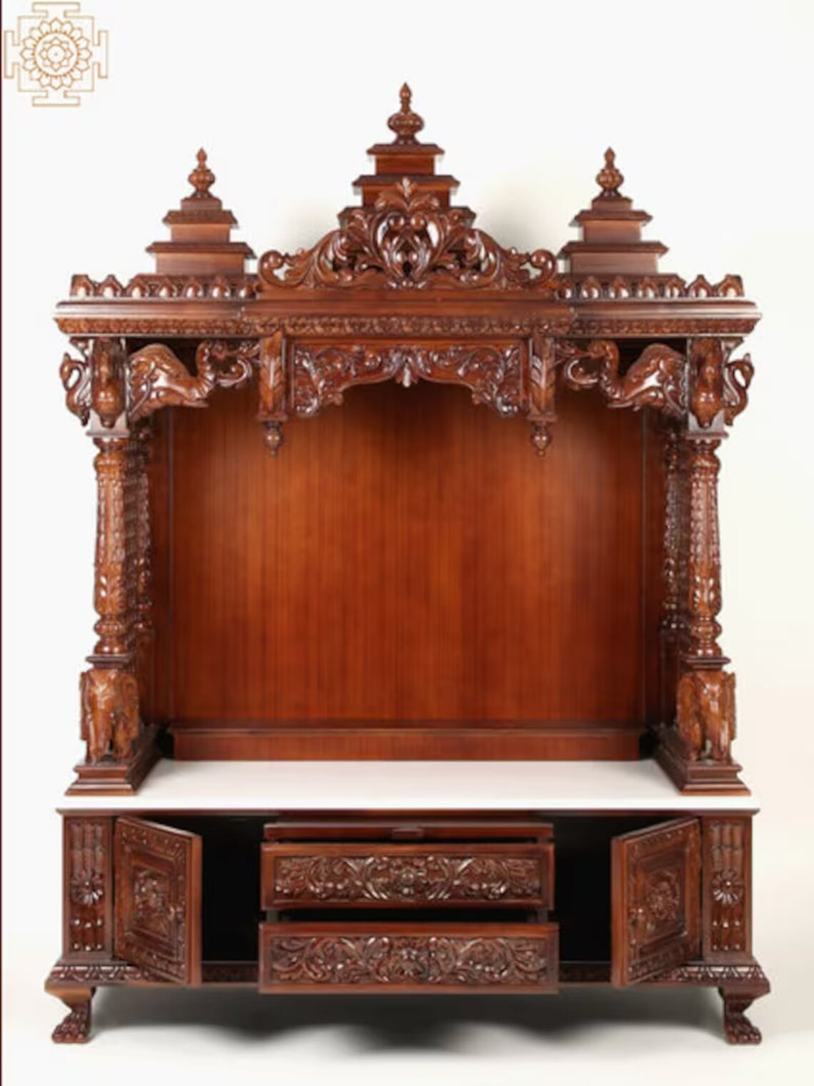 Wood Home Temple,65'' Temple With Drawers,indian Temple for Worship ...