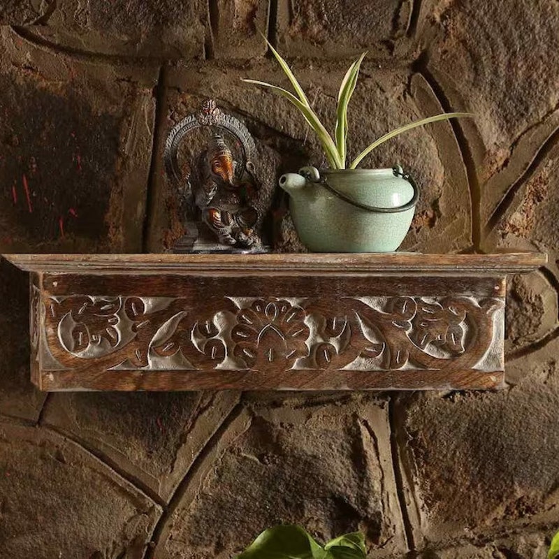 Carved Wood Shelf - Etsy