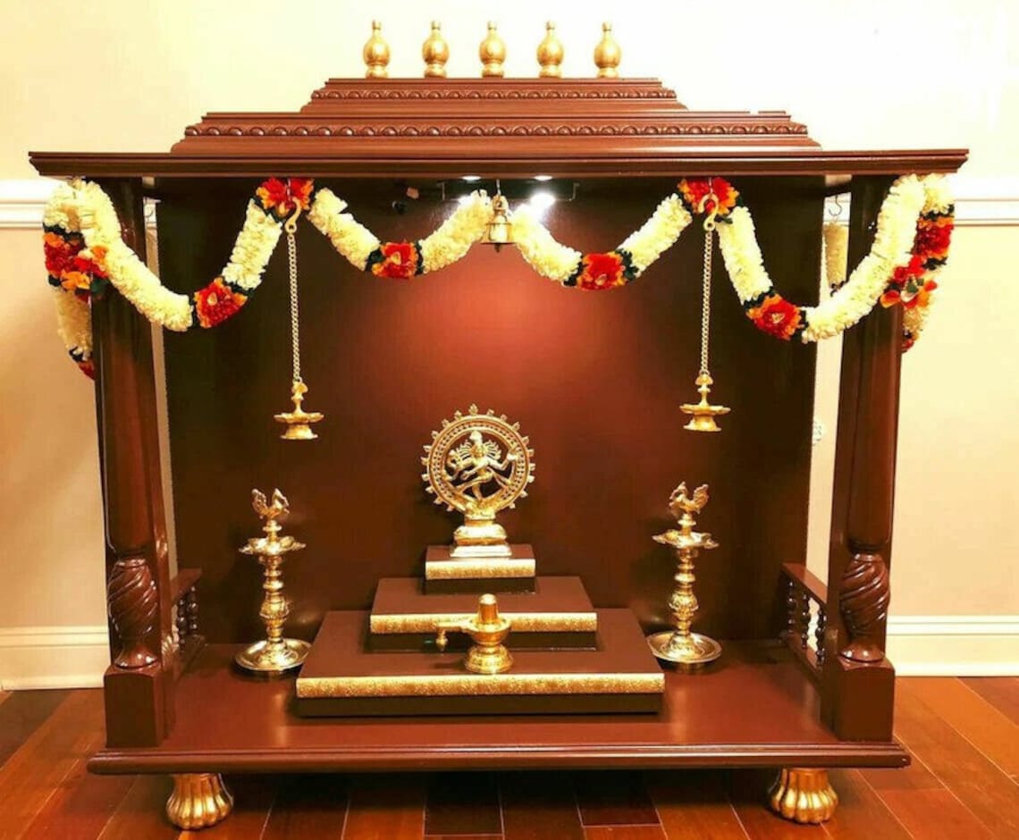 55'' Large Traditional Wooden Indian Wooden Hindu Mandir Home Teamle ...