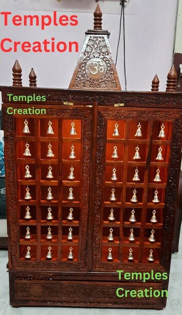 55 H, 36 W, 16 D Large Wooden Temple Solid Teak Wood Heavy Hand Carved ...