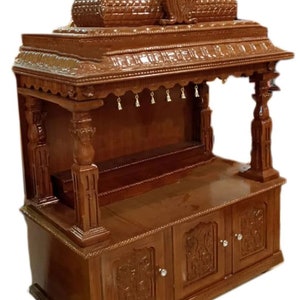 72''handmade Pooja Mandir Home Temple Carving Carving Wooden Mandir ...