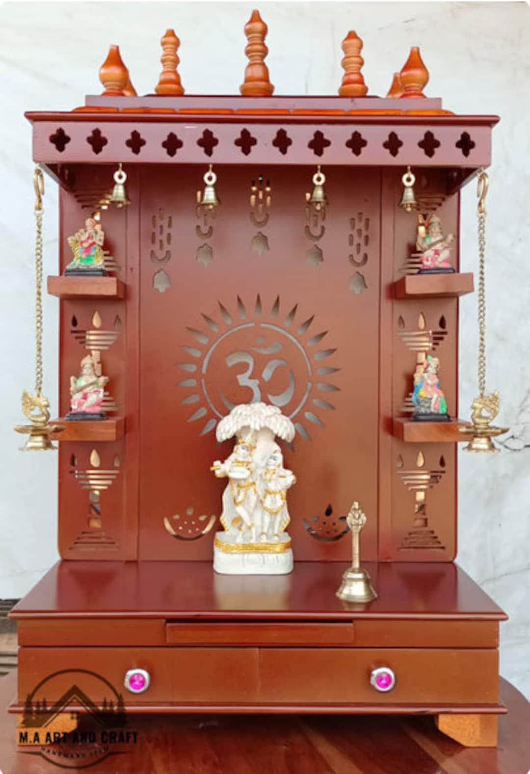 Indian Traditional Mandir Wooden Temple for Home Hindu Mandap for ...