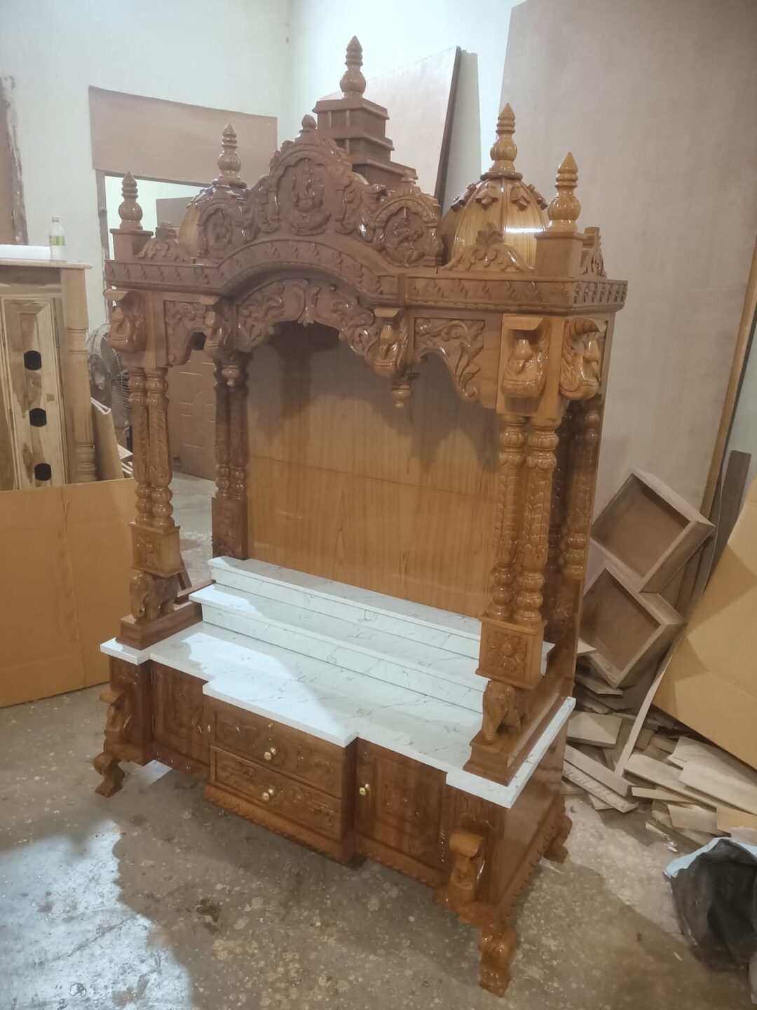 Teakwood Temple Handmade Temple Pooja Mandir Carving Mandir With ...