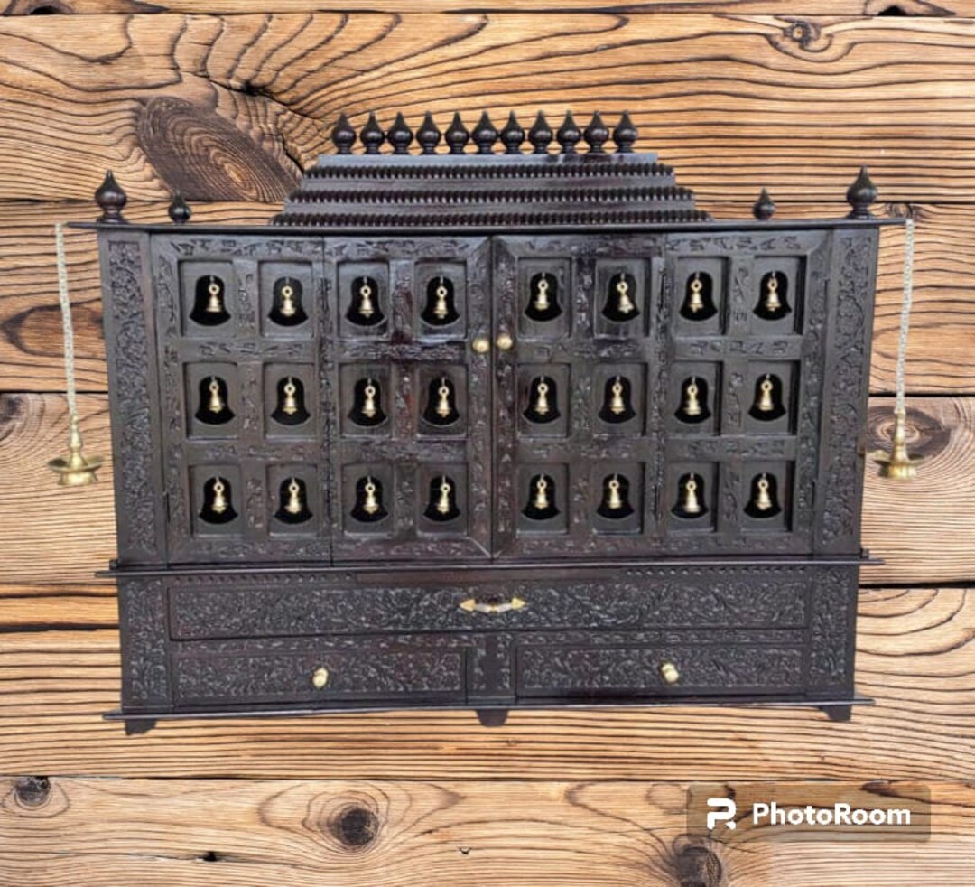 Home Temple With Bells and Doors Home Decor/mandir for Pooja/home ...