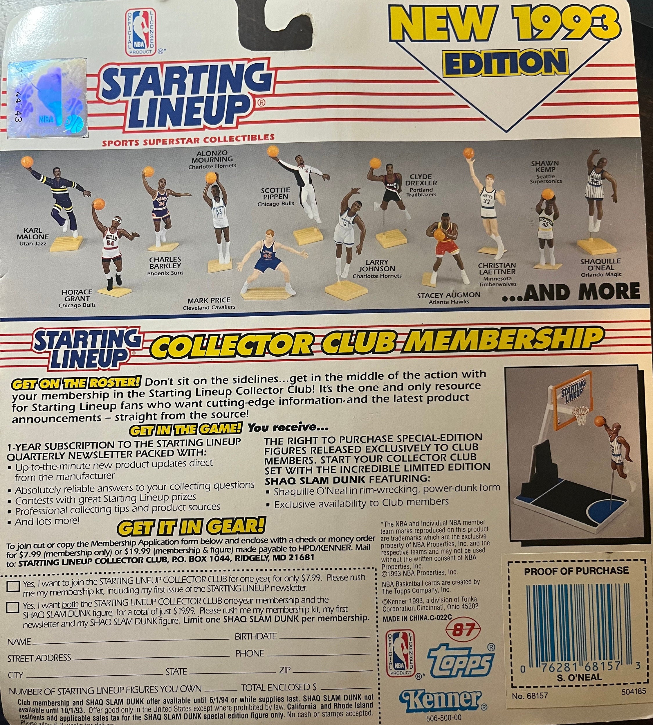1993 Starting Lineup Shaq - Etsy