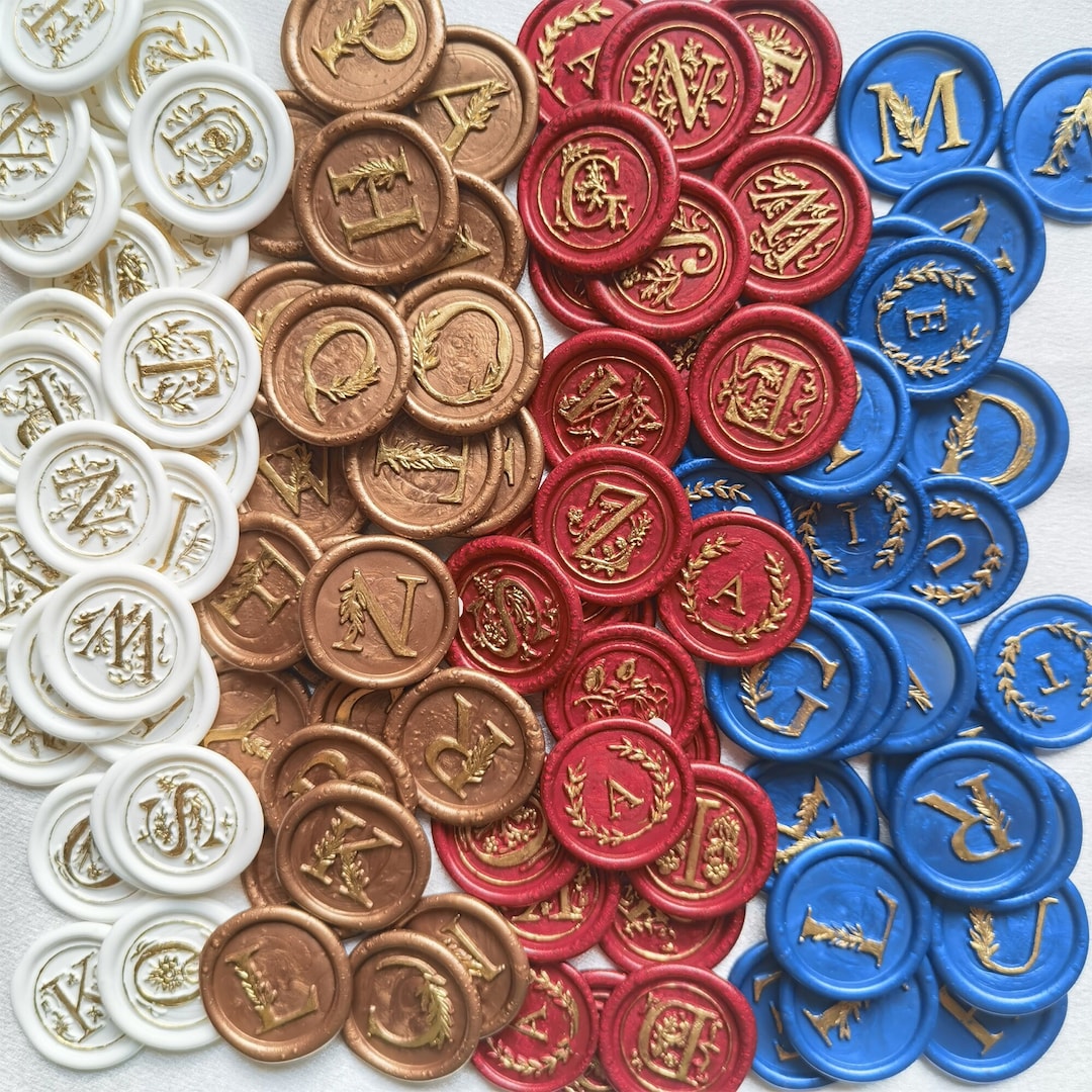 Personalized Gold Wedding Wax Seal, Gold Detail Wax Seal Sticker ...