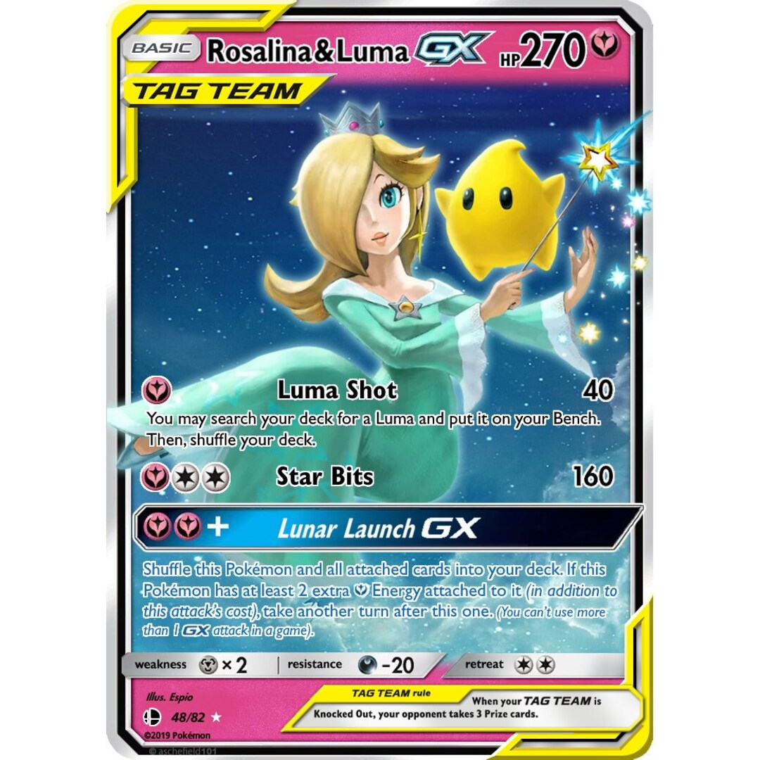 Smashcards - Rosalina & Luma GX Tag Team - Etsy