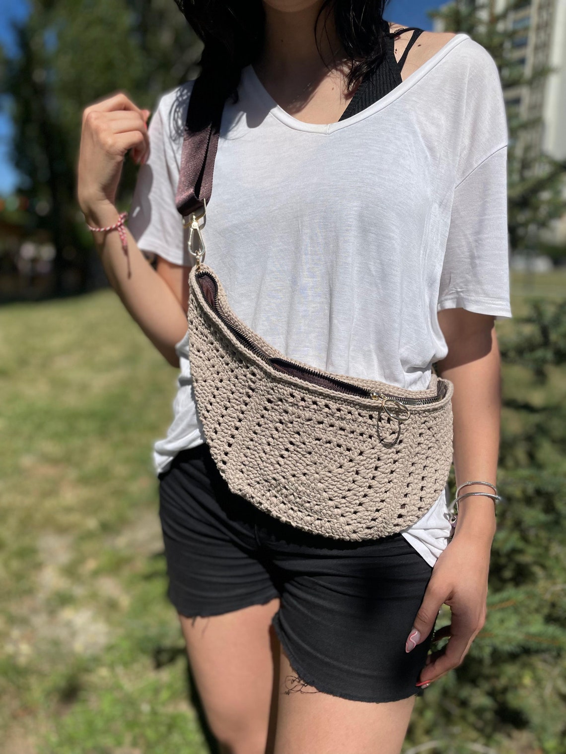 Women's Cross Body Bag, Small Waist Bag, Zipper , Lined, Birthday Gift ...