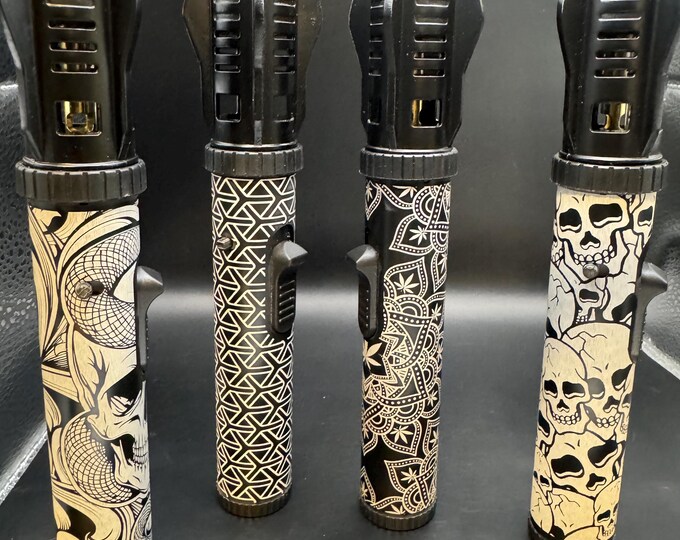 Laser-engraved Torch Lighter: Sci-fi Saber Style, Refillable Butane ...