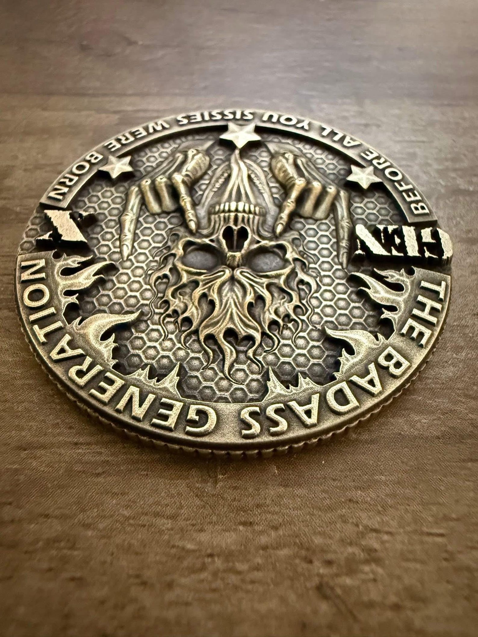 GEN X Brass Challenge Coin: Badass Generation Tribute - Etsy