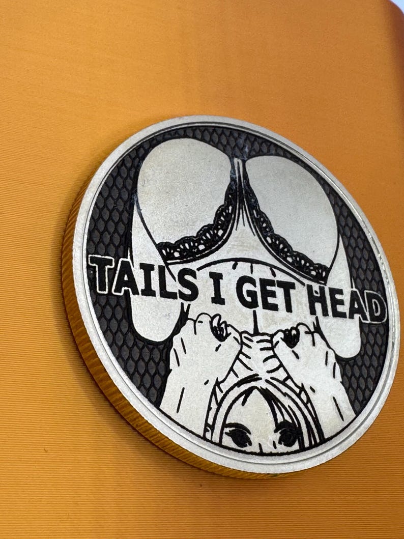 Brass Decision Coin: Heads I Get Tail, Tails I Get Heard (40mm) - Etsy