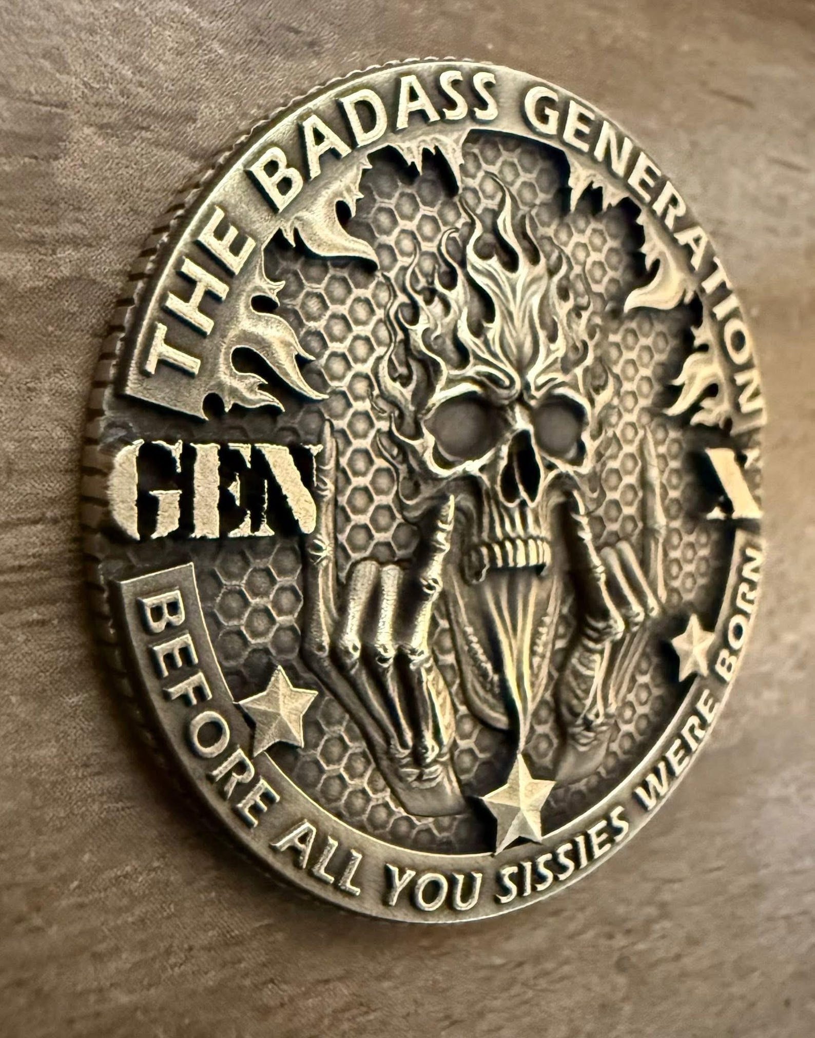 GEN X Brass Challenge Coin: Badass Generation Tribute - Etsy
