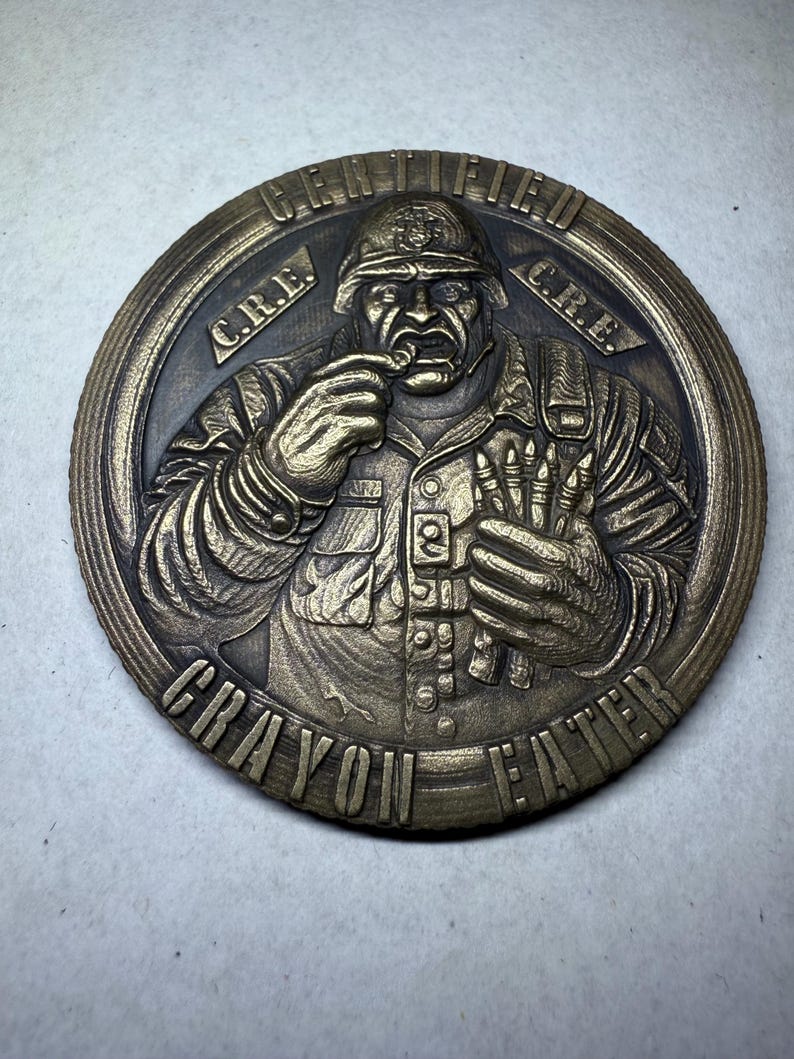 Certified Crayon Eater • Military Coin • USMC Gag Gift • Marine Corps ...