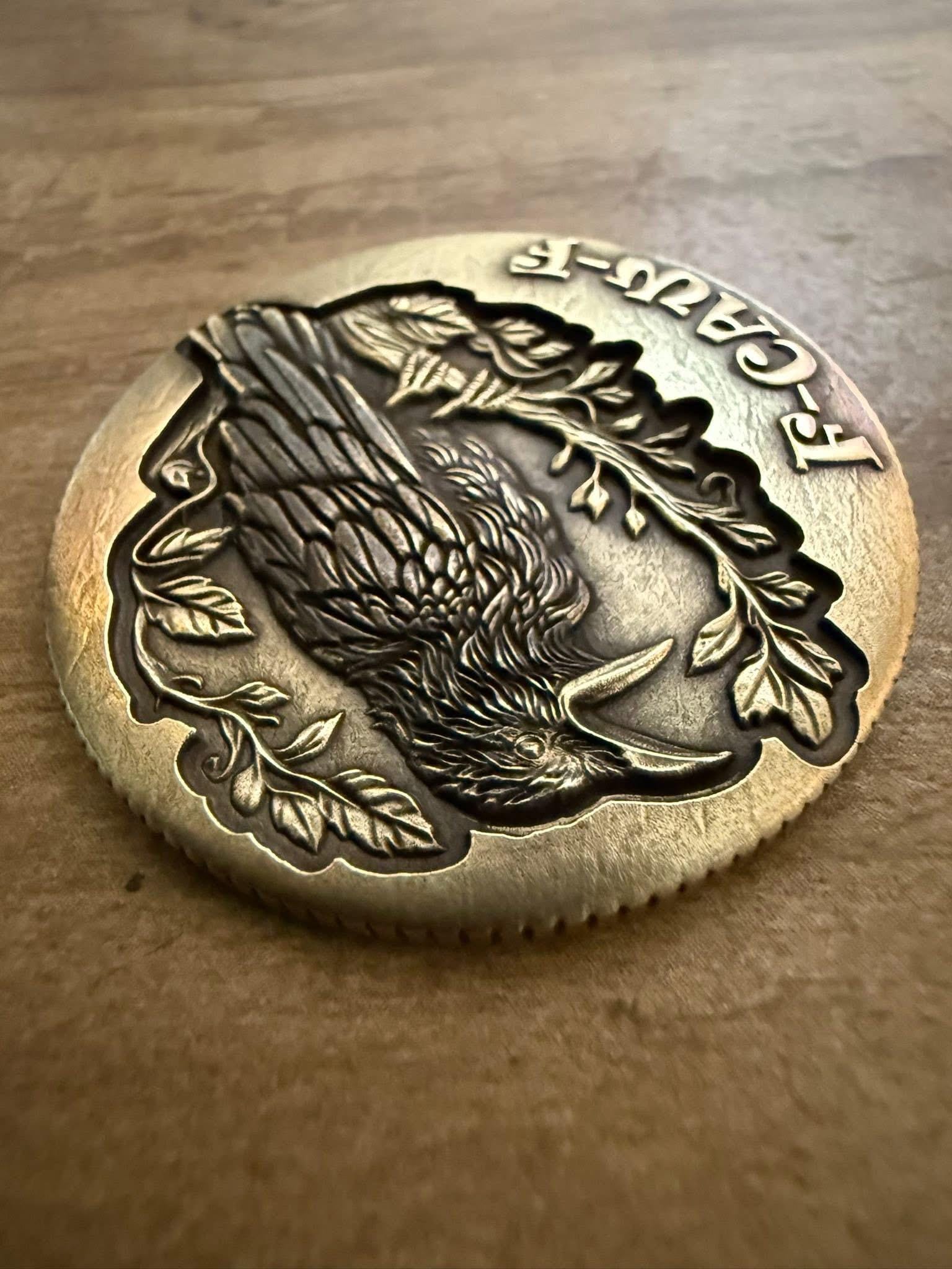 F-CAW-F Brass Challenge Coin – Raven Coin With Attitude, Golf Ball ...
