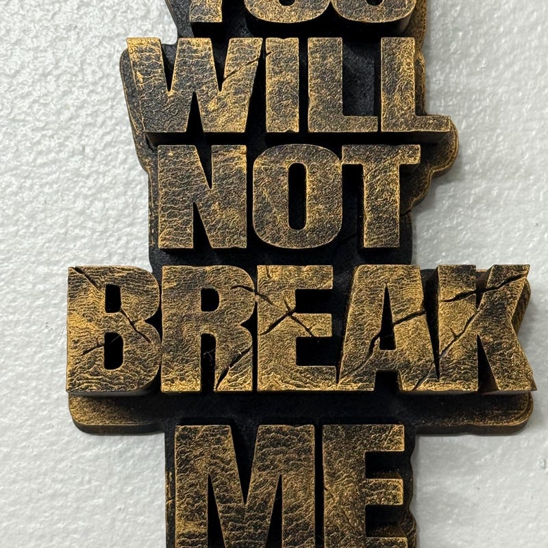 Dcc You Will Not Break Me - Etsy