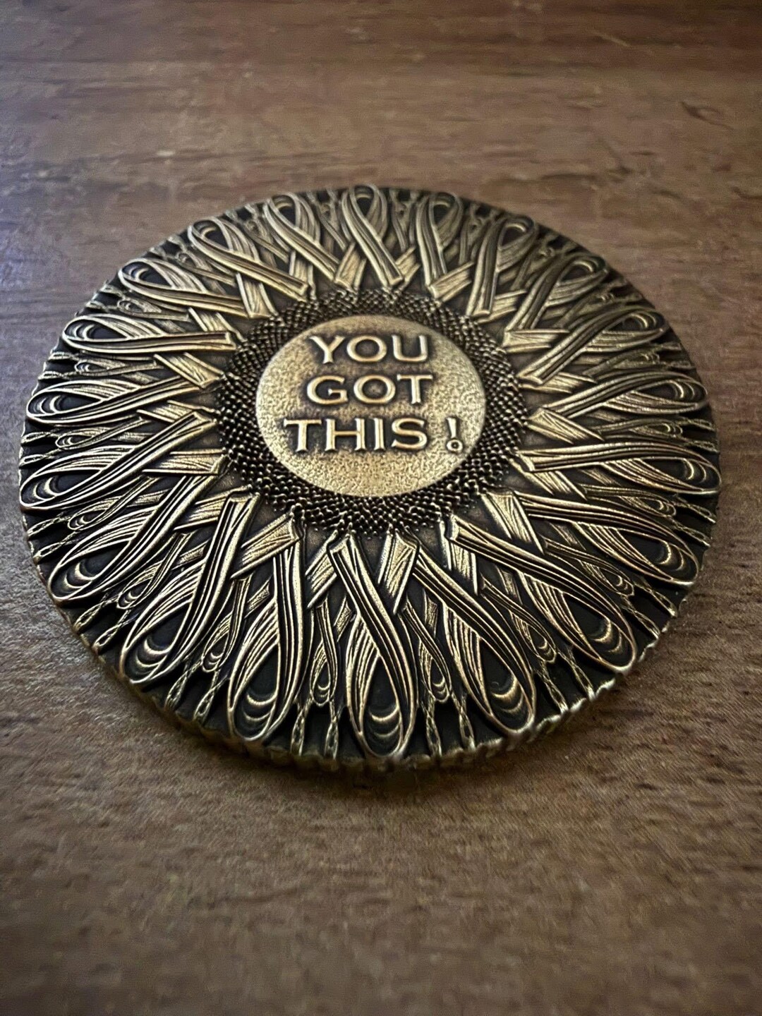 You Got This! Cancer Ribbon Mandala Challenge Coin, Survivor Gift ...