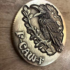 F-CAW-F Brass Challenge Coin – Raven Coin With Attitude, Golf Ball ...