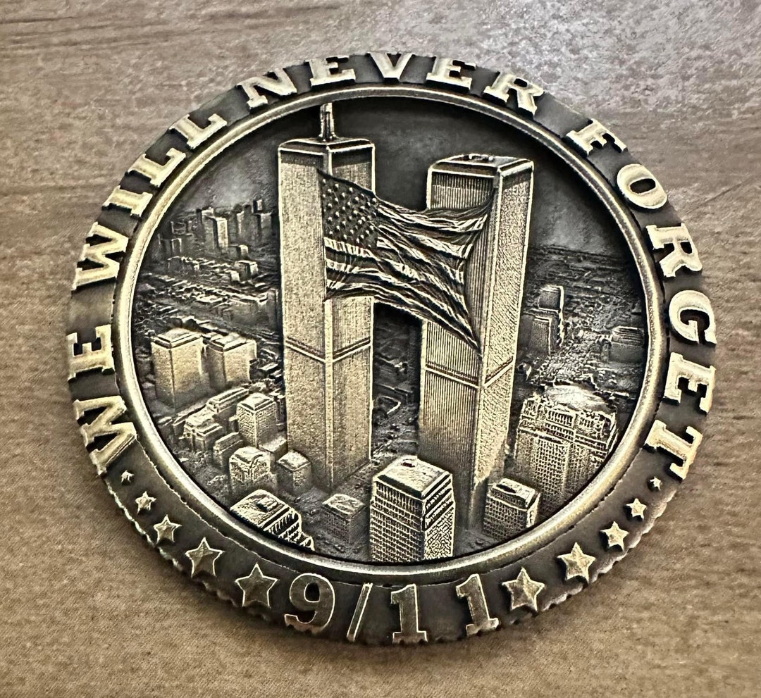 9/11 Commemorative Brass Coin: Twin Towers Engraved - Etsy