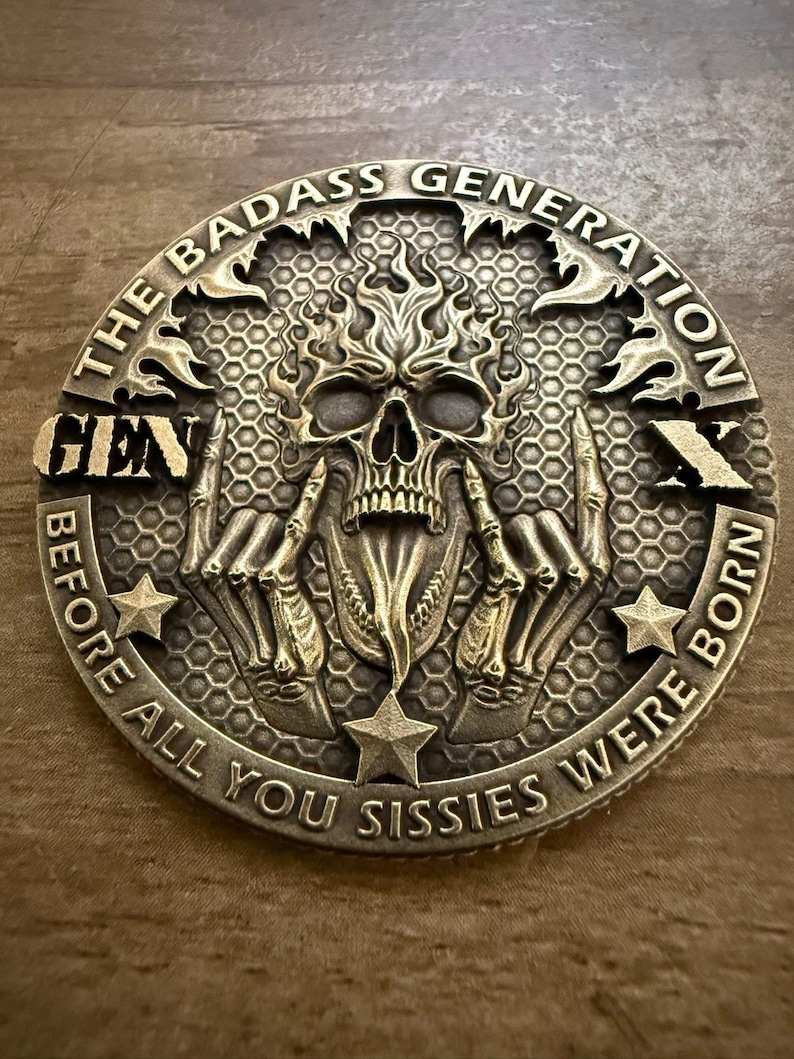 GEN X Brass Challenge Coin: Badass Generation Tribute - Etsy