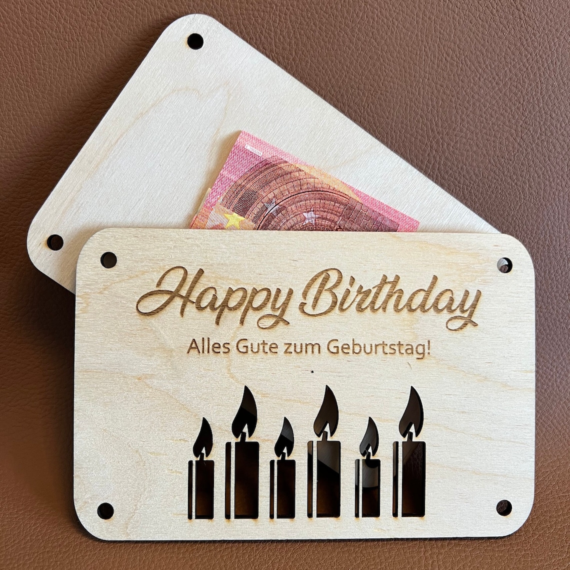 Laser Cut File Template Money Gift Card Happy Birthday Instant Download ...