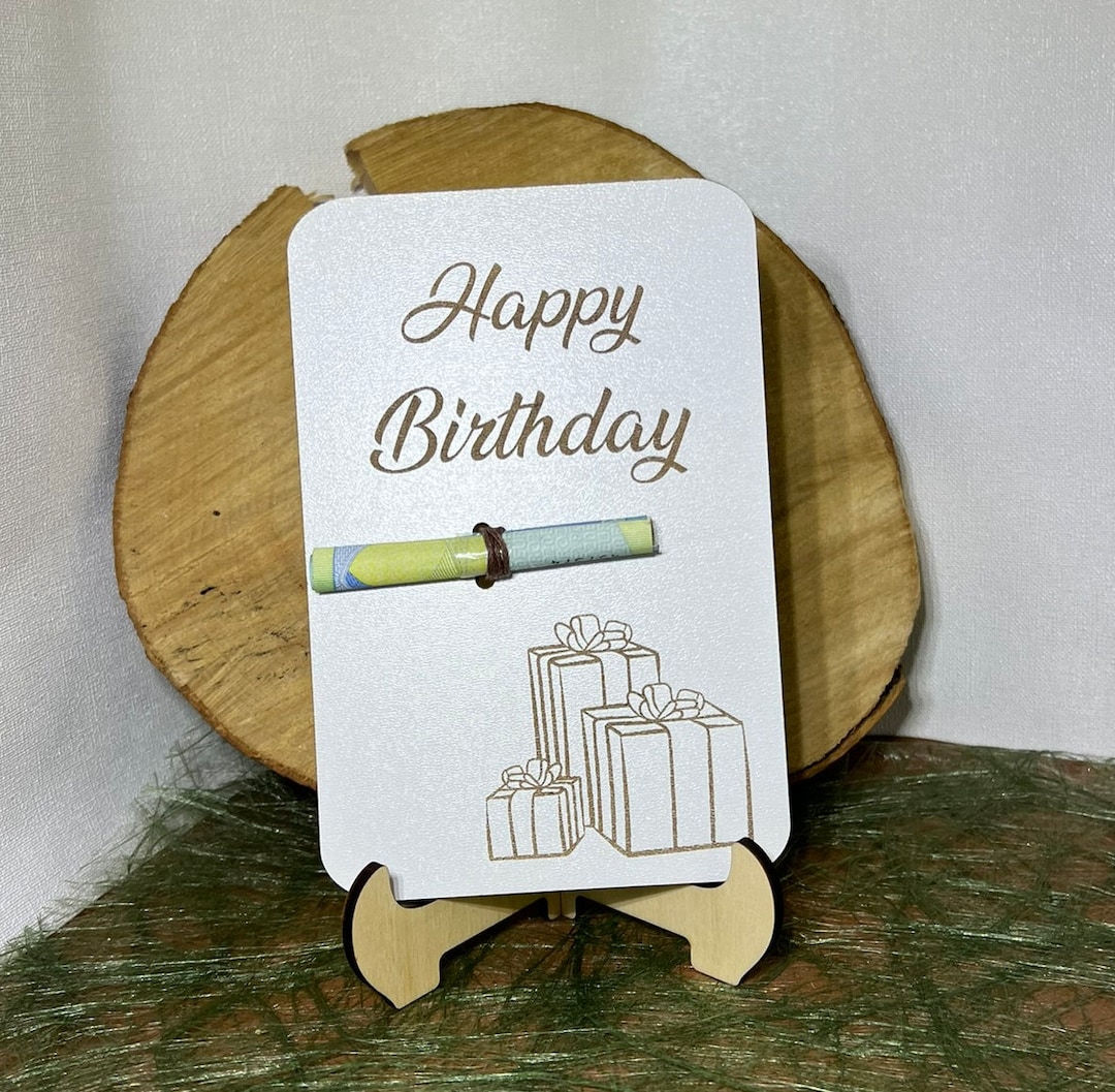 Laser Cut File Template Money Gift Card Happy Birthday Instant Download ...