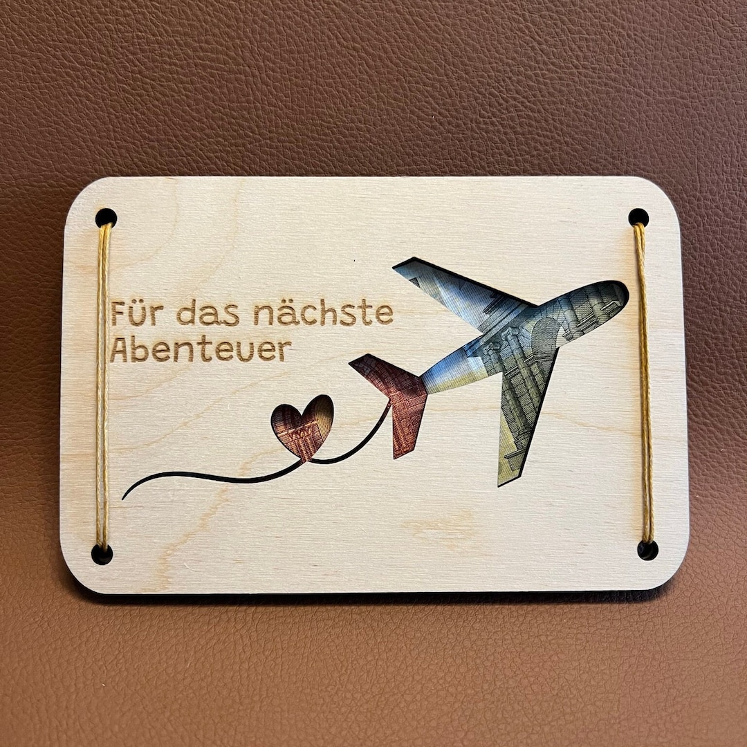 Laser Cut File Template Travel Fund Airplane Money Gift Card Svg, Xcs ...