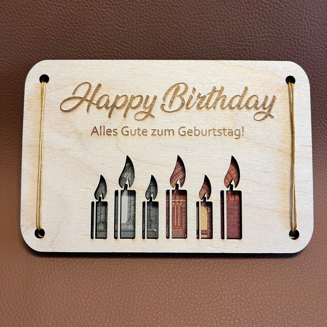 Laser Cut File Template Money Gift Card Happy Birthday Instant Download ...