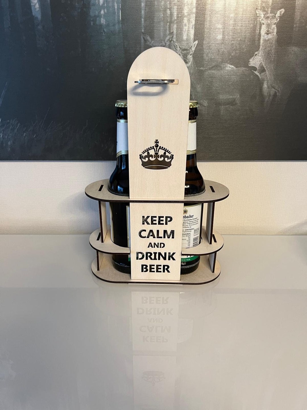 Laser Cut File Template Cup Holder Keep Calm and Drink Beer Svg Xcs - Etsy