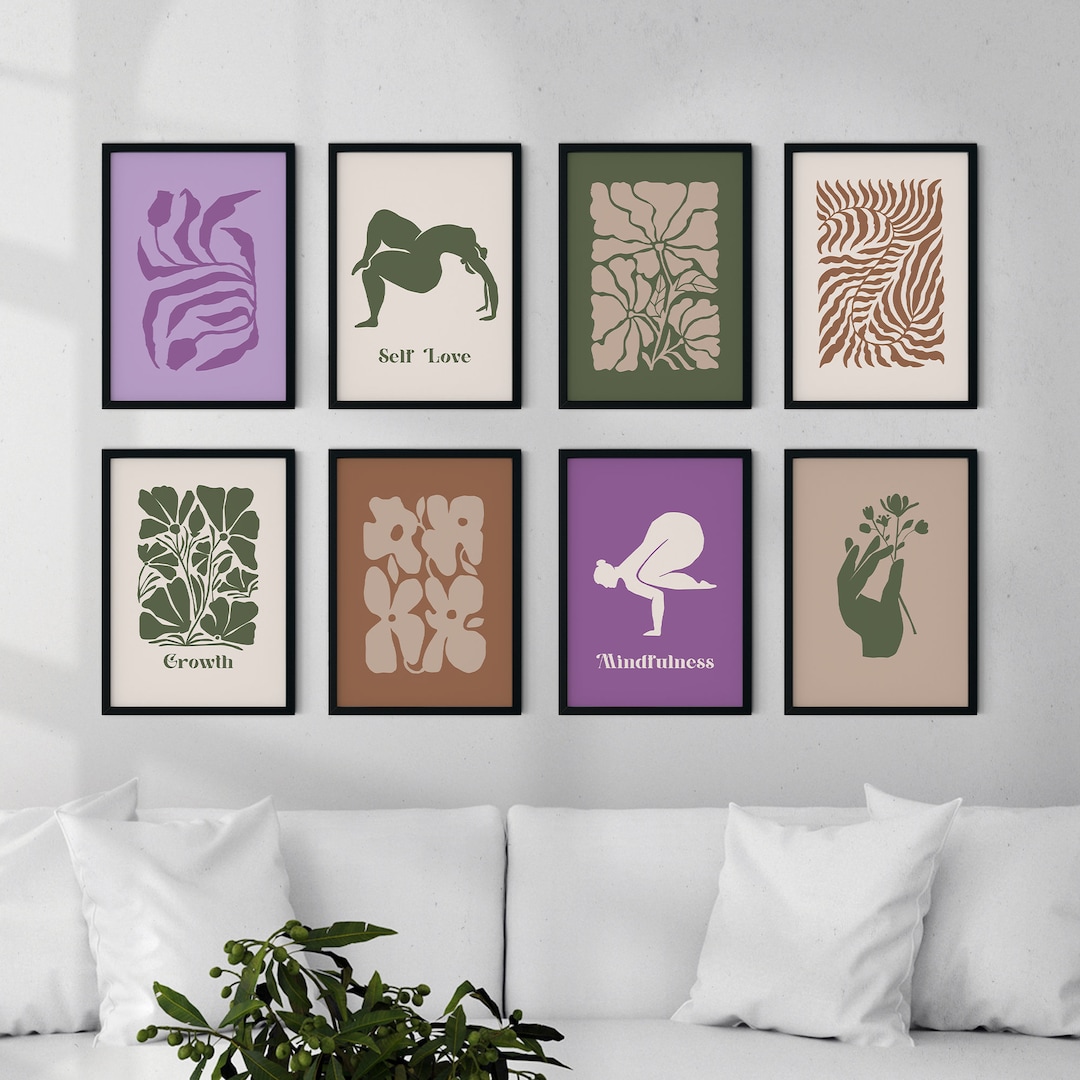 Mindfulness Set of 8 Printable | Yoga Wall Art Bundle | Matisse Art ...