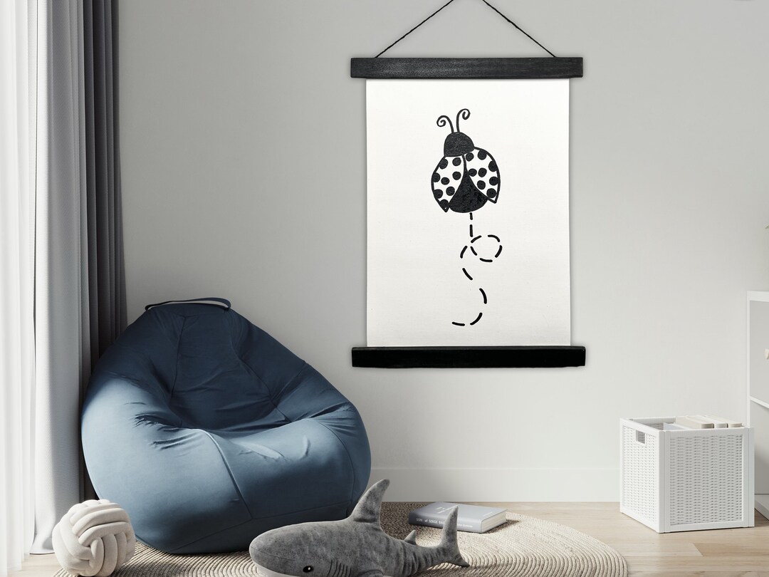 Ladybug Painting Wall Art Animated Ladybug Wall Decor Framed Poster ...