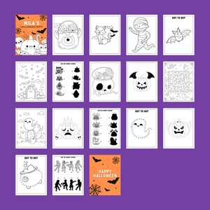 Personalized Halloween Coloring Book, Printable Halloween Activity Book ...