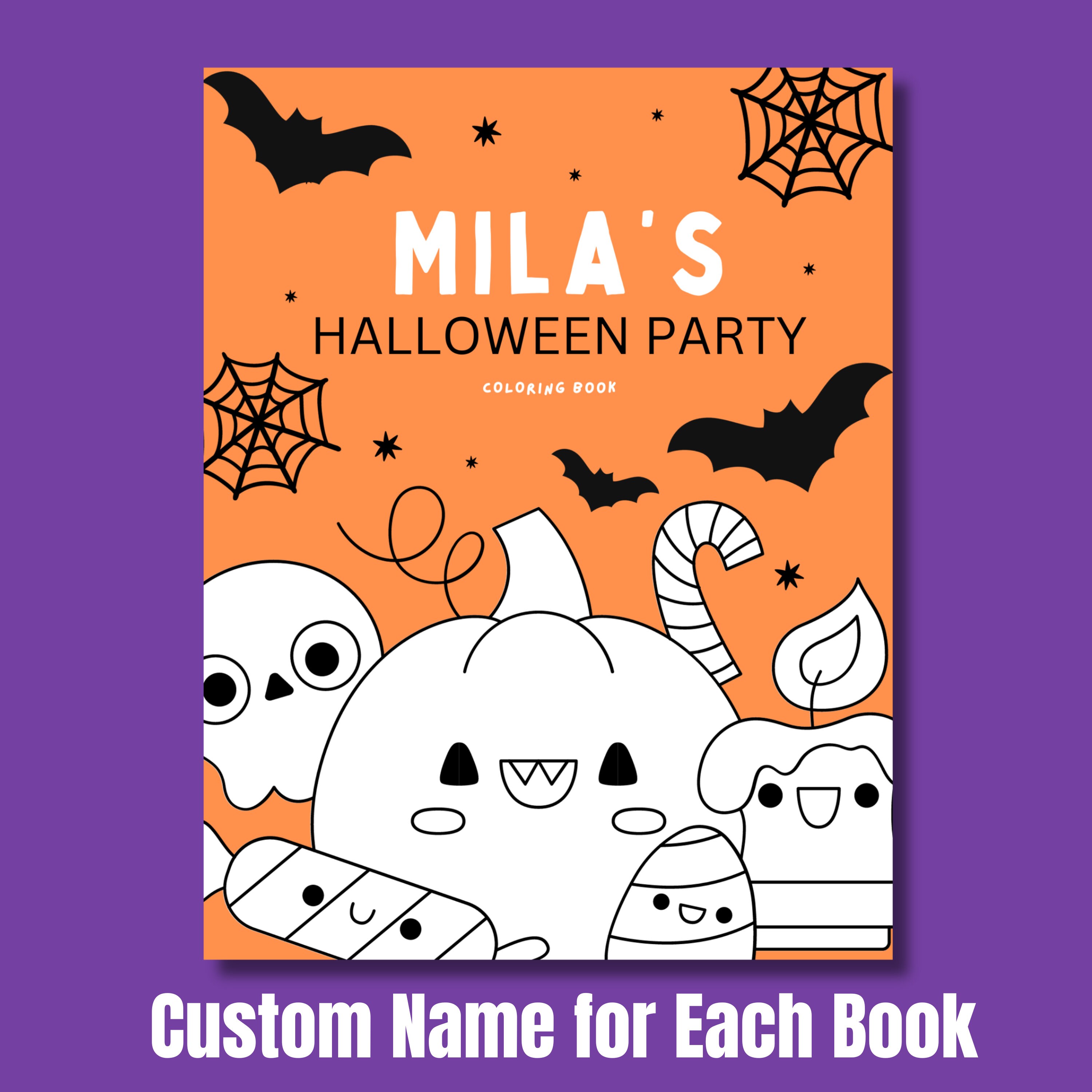 Personalized Halloween Coloring Book, Printable Halloween Activity Book ...