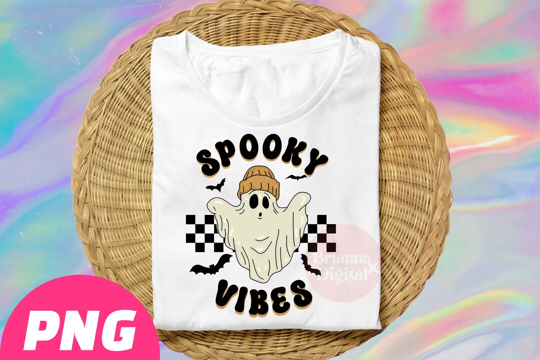 Spooky Vibes PNG Sublimation Design, Halloween PNG, Retro Halloween PNG ...