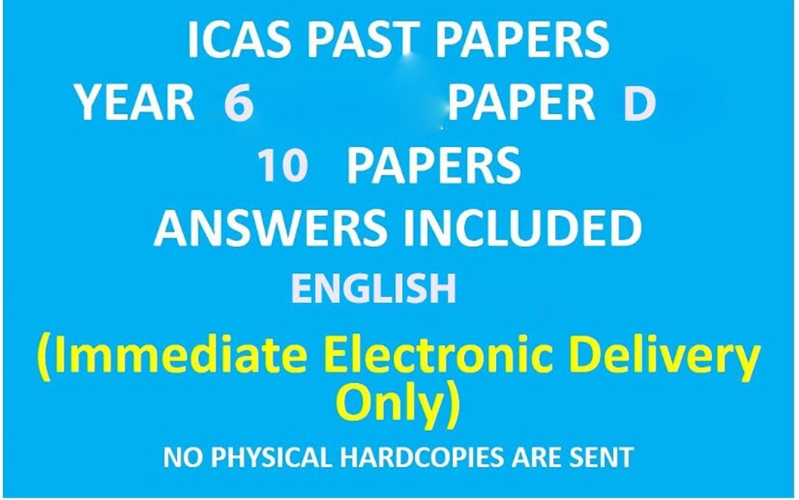 ICAS Past Papers With Answers Grade / Year 6 paper D ENGLISH - Etsy