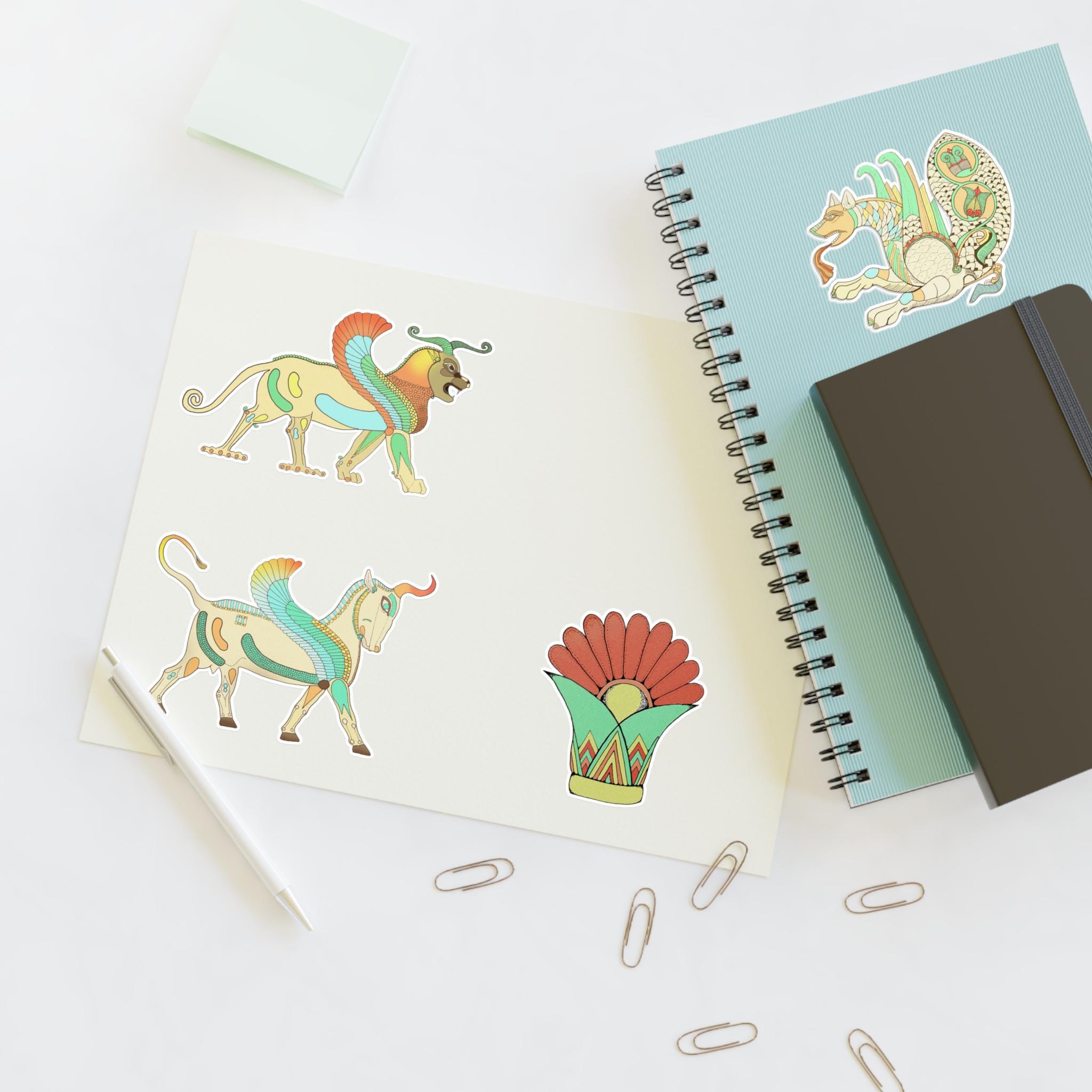 Mythological Creatures Sticker Sheets, Persian Nowruz Gift, Ancient ...