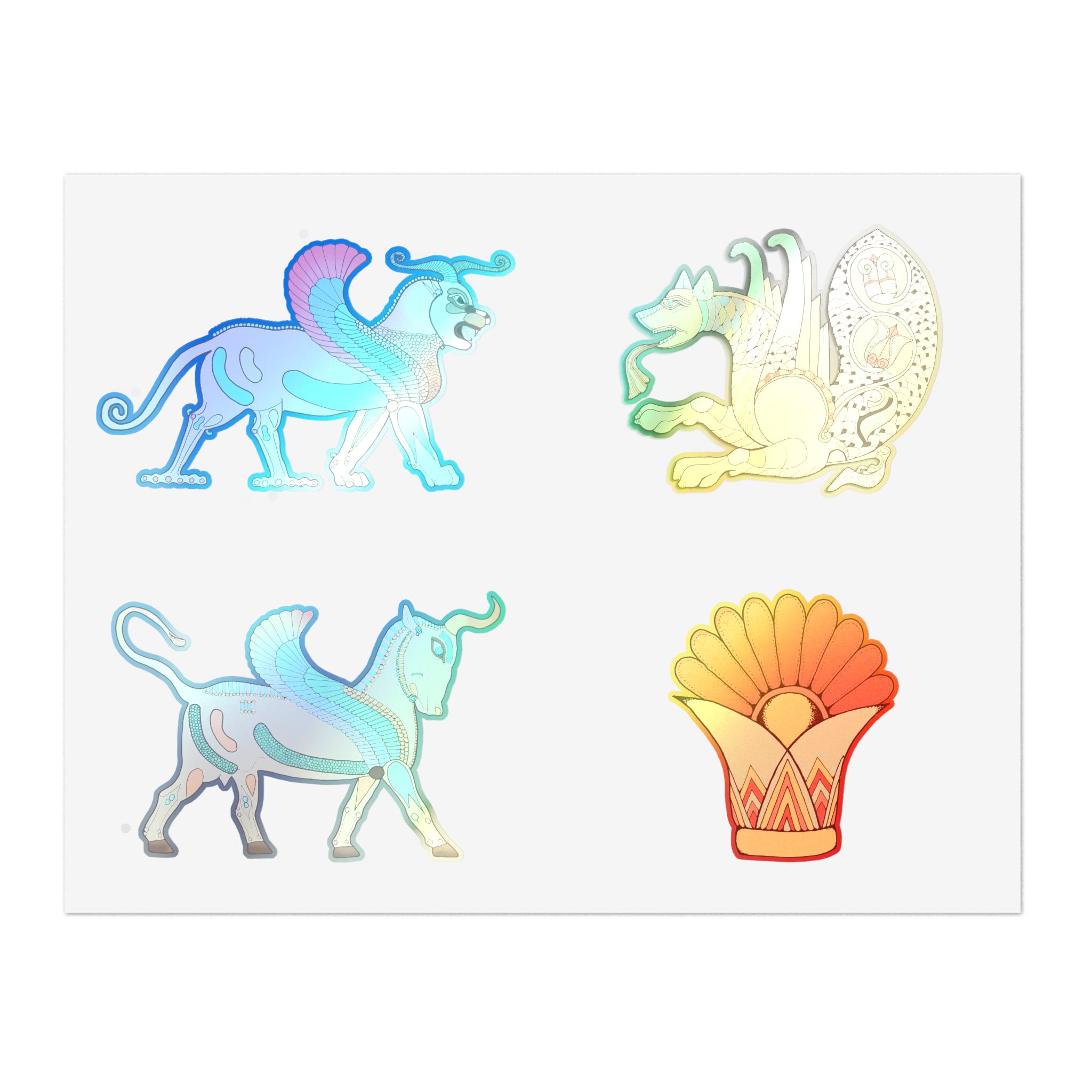 Mythological Creatures Sticker Sheets, Persian Nowruz Gift, Ancient ...