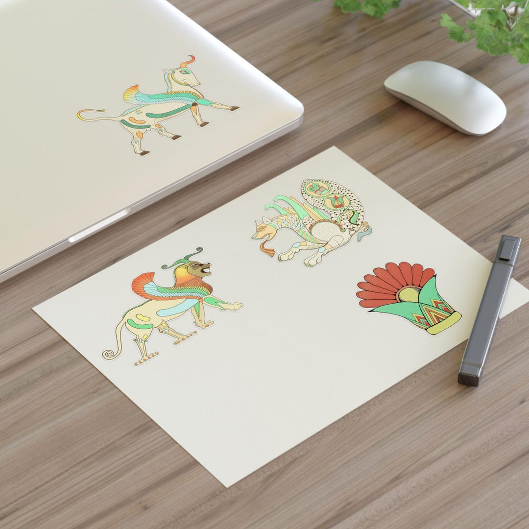 Mythological Creatures Sticker Sheets, Persian Nowruz Gift, Ancient ...