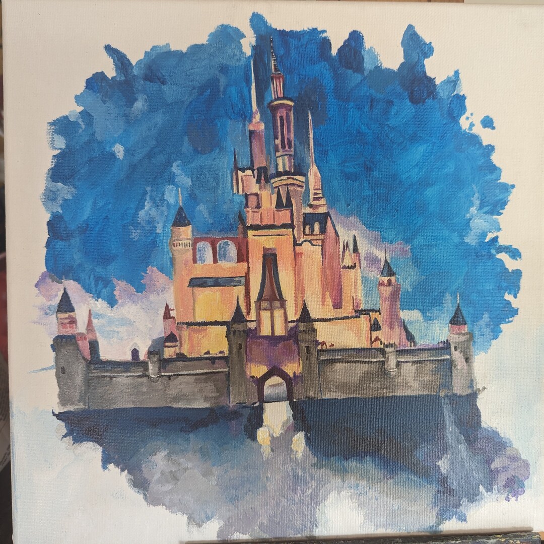 12 X 12 Disney Castle Acrylic Painting - Etsy