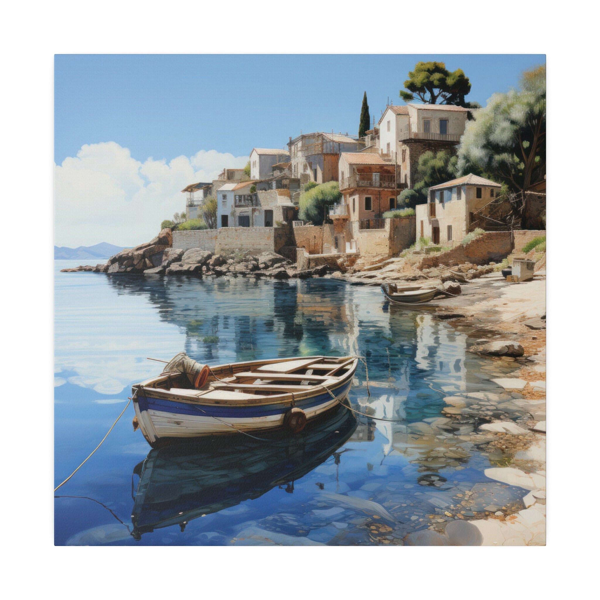 Ancient Greece Artwork, GREEK PAINTING Ship at Sea, Greek Island ...