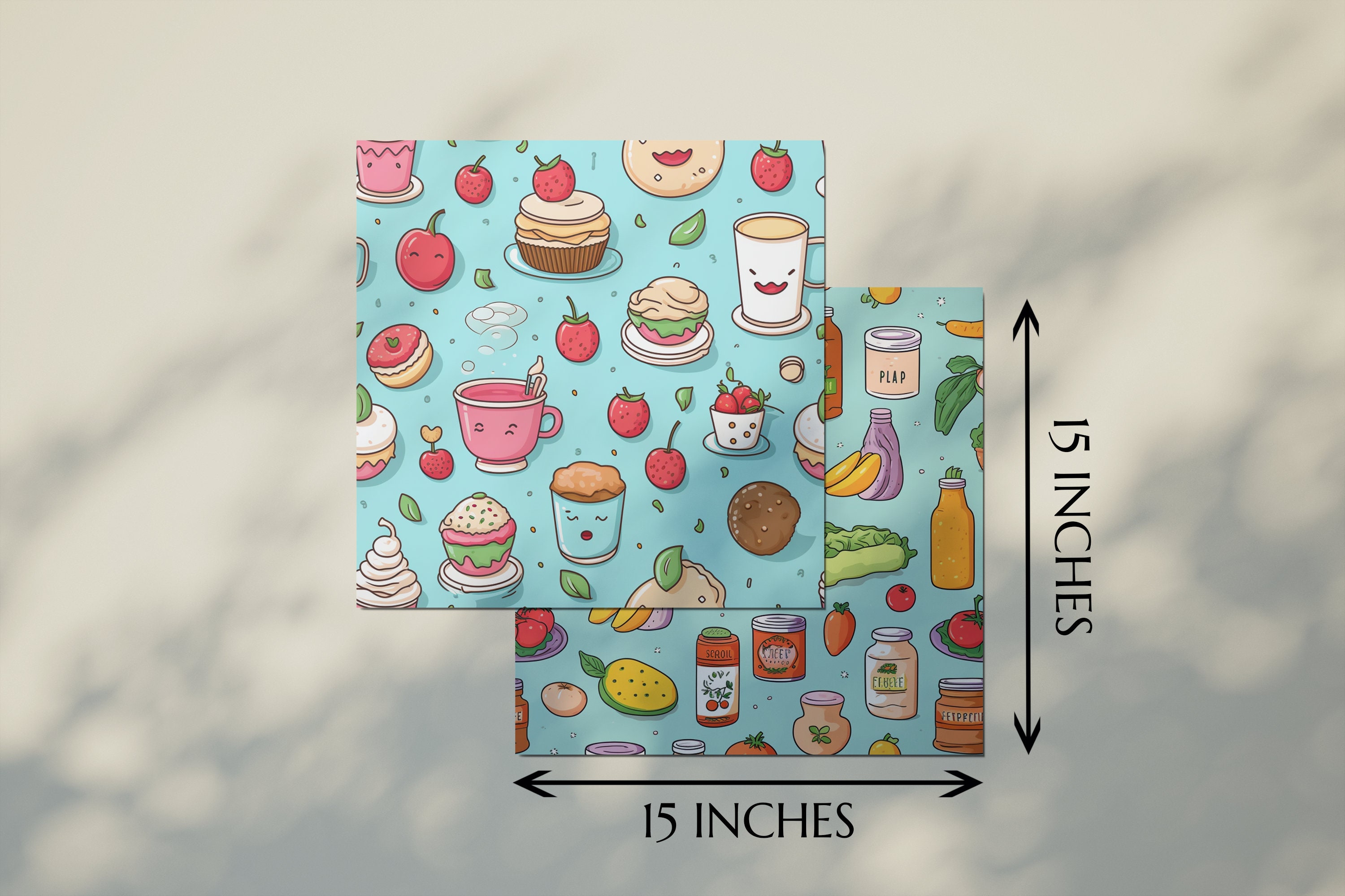 Cute Food Doodles Seamless Patterns | 20 Colorful Food Seamless ...