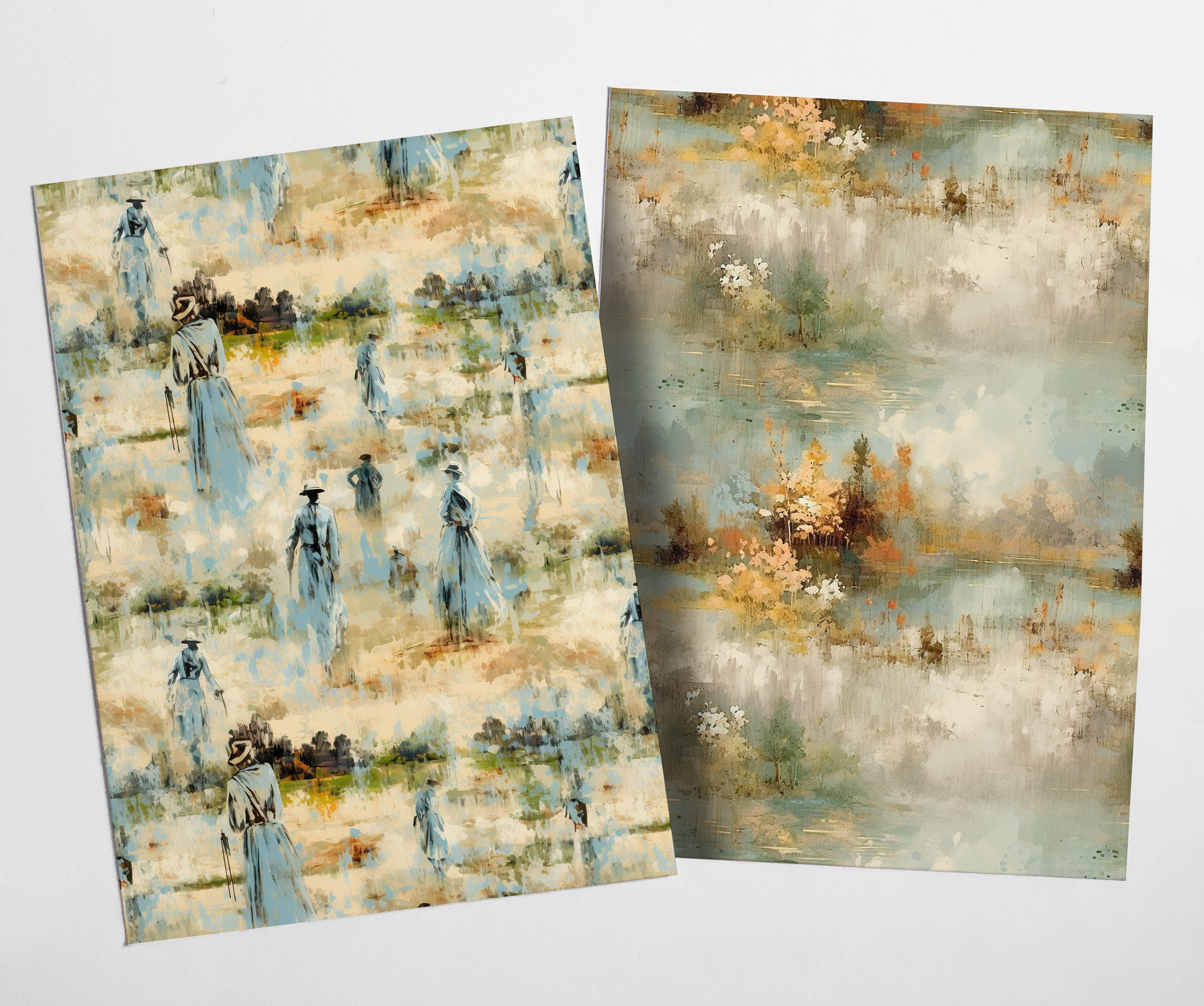 Vintage Impressionism Art Digital Paper Pack | Scrapbooking, Decoupage ...