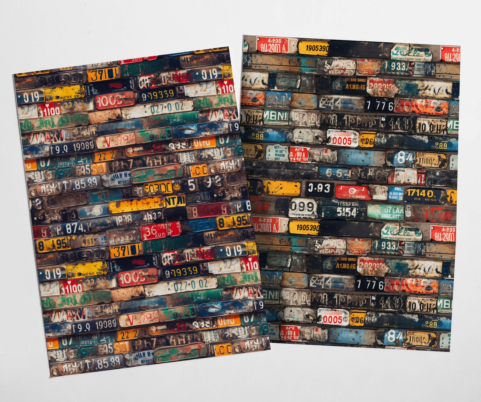 Old Scrached Car Plates Digital Paper Pack | 20 Dusty Car Plates Papers ...