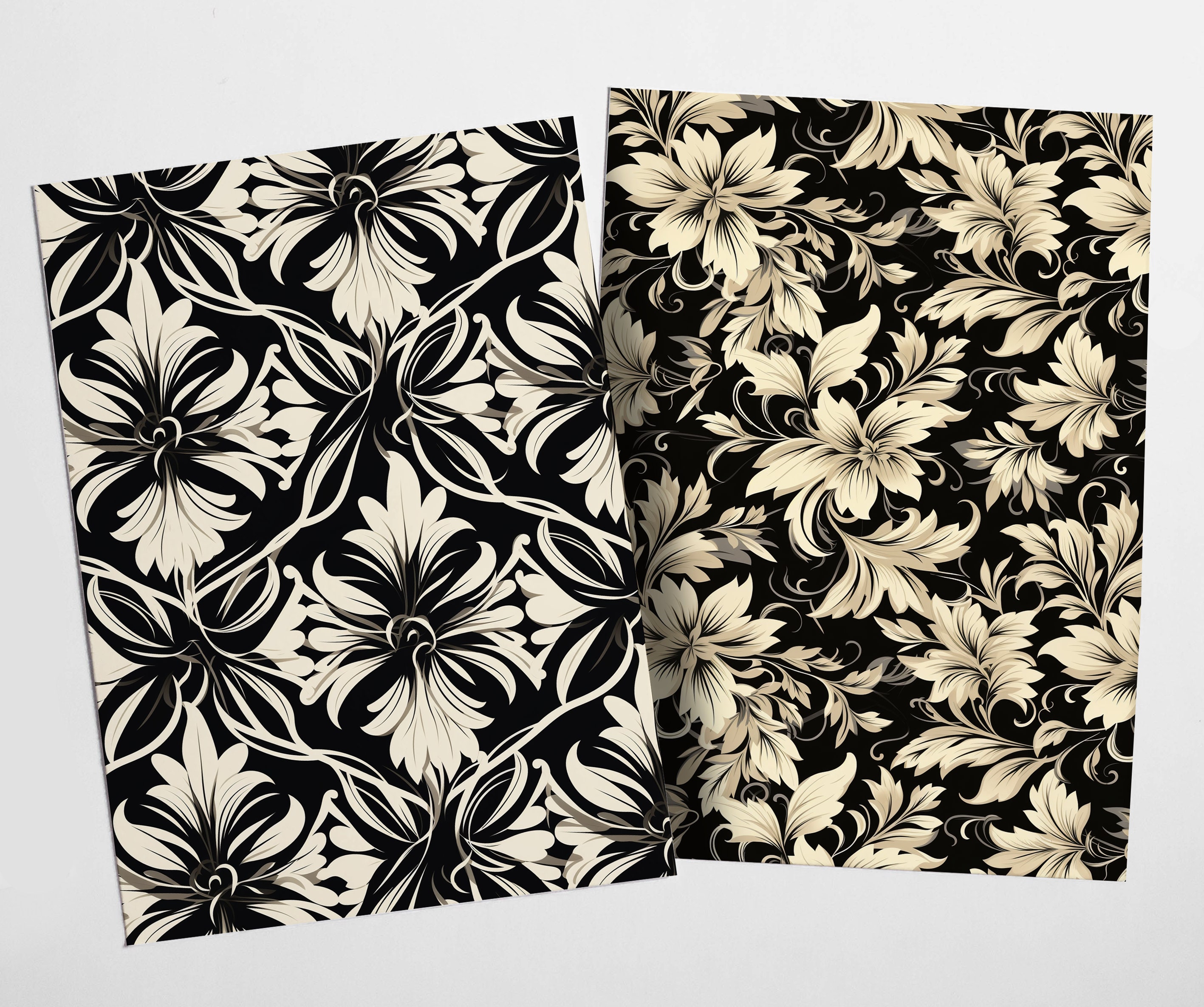 Black and Ivory Digital Paper Pack| 20 Black and Ivory Papers | Digital ...