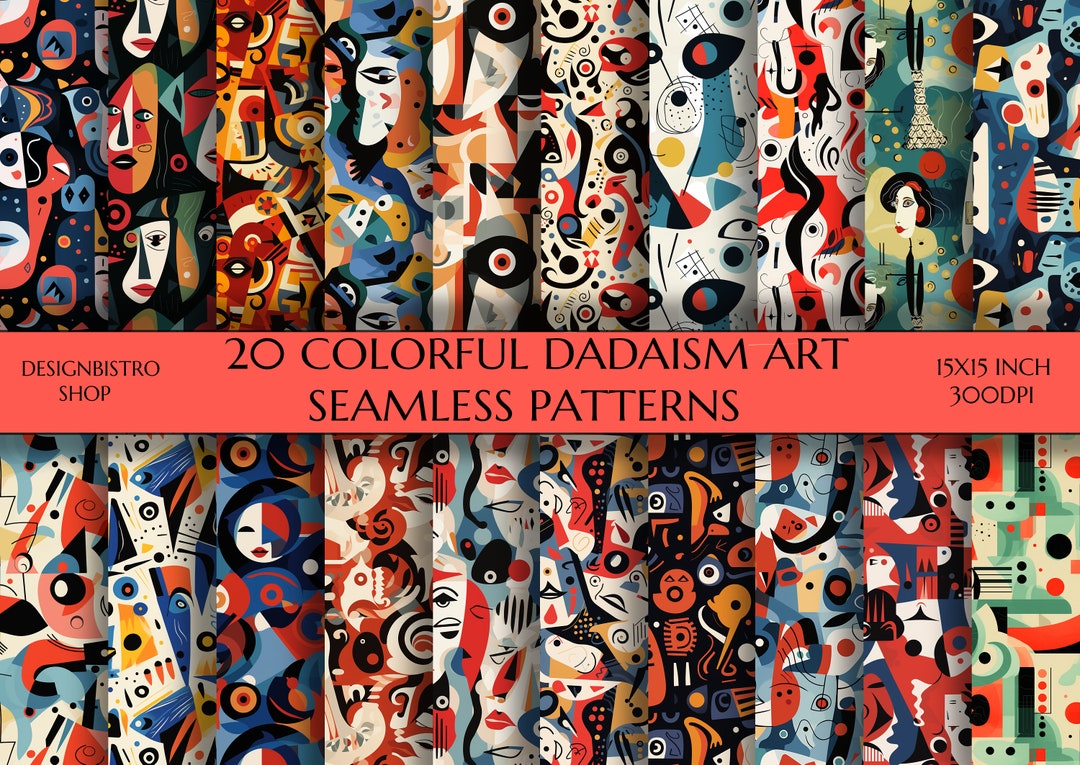 Colorful Dadaism Art Seamless Pattern | Dadaism Art Seamless Texture ...