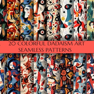 Colorful Dadaism Art Seamless Pattern | Dadaism Art Seamless Texture ...